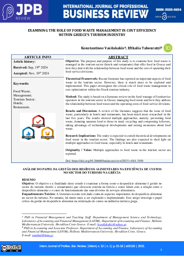(PDF) EXAMINING THE ROLE OF FOOD WASTE MANAGEMENT IN COST EFFICIENCY ...