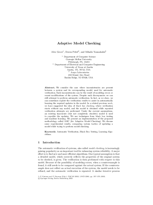 (PDF) Adaptive Model Checking