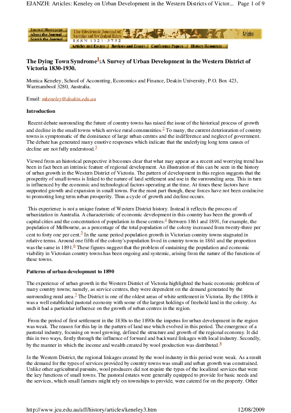 (PDF) The dying town syndrome: a survey of urban development in the ...