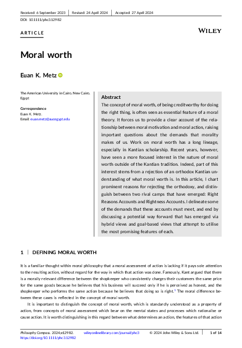(PDF) Moral worth