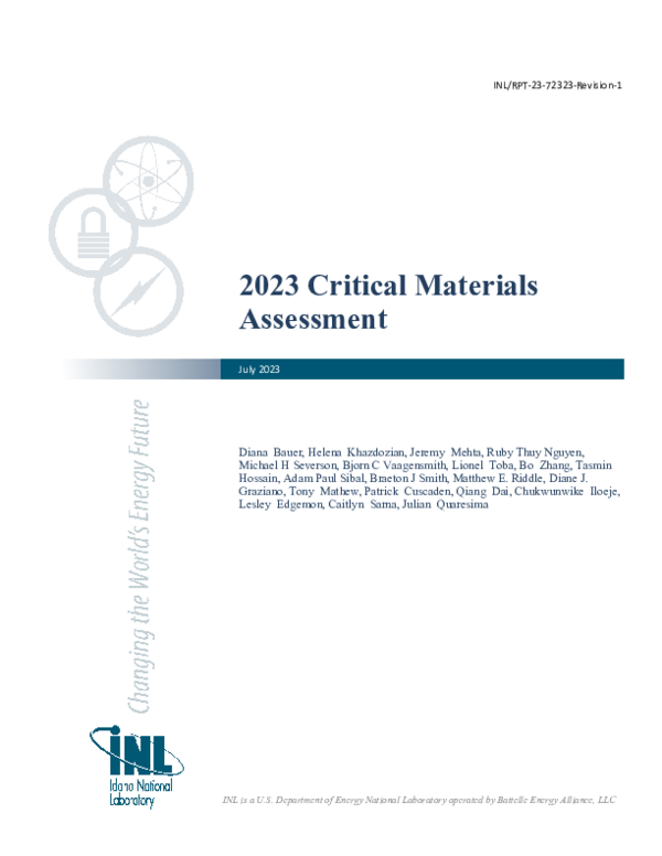 (PDF) 2023 Critical Materials Strategy