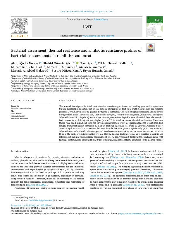 (PDF) Bacterial assessment, thermal resilience and antibiotic resistance profiles of bacterial ...