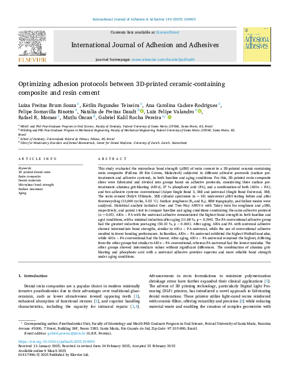 (PDF) Optimizing adhesion protocols between 3D-printed ceramic-containing composite and resin ...