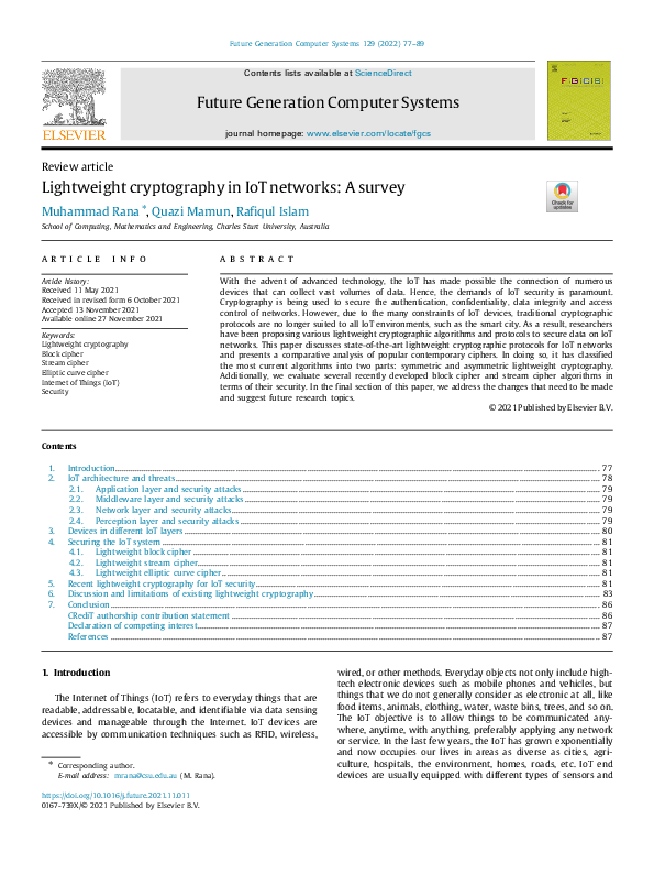 (PDF) Future Generation Computer Systems