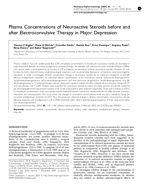 (PDF) Plasma Concentrations of Neuroactive Steroids before and after ...