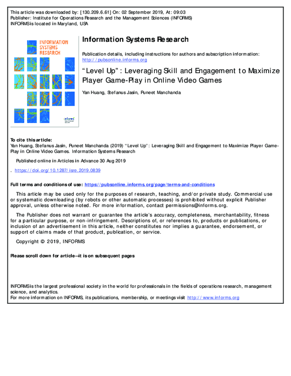 (PDF) Level Up': Leveraging Skill and Engagement to Maximize Player ...