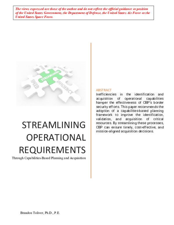 (PDF) Streamlining Operational Requirements Through Capabilities-Based ...