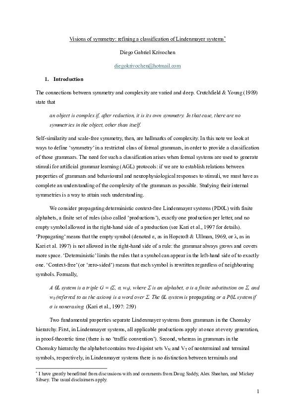 (PDF) Visions of symmetry: refining a classification of Lindenmayer systems (v1.1)
