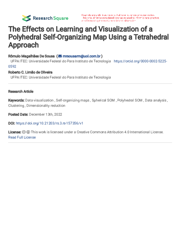 (PDF) The Effects on Learning and Visualization of a Polyhedral Self-Organizing Map Using a ...