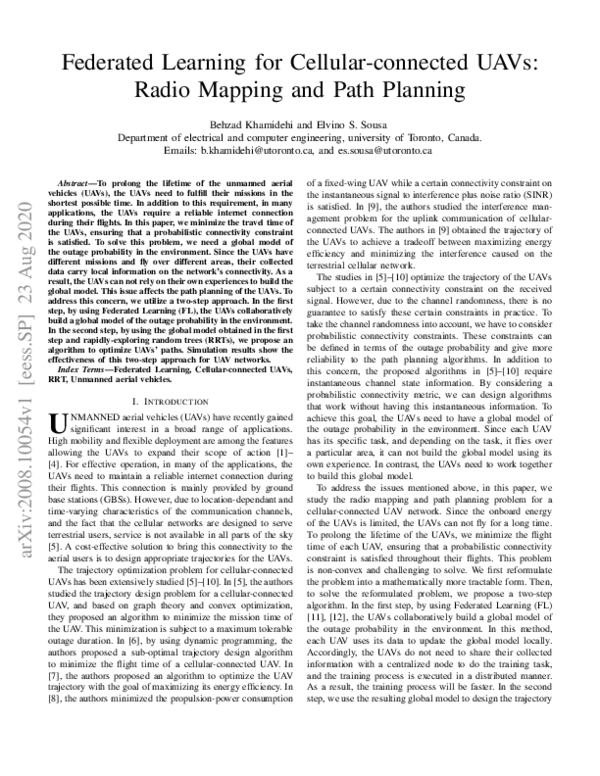 (PDF) Federated Learning for Cellular-Connected UAVs: Radio Mapping and ...