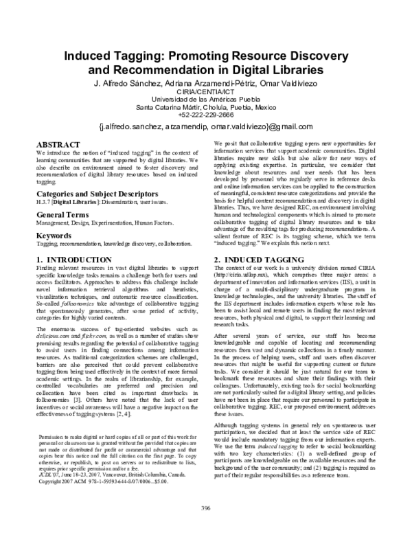 (PDF) Induced tagging