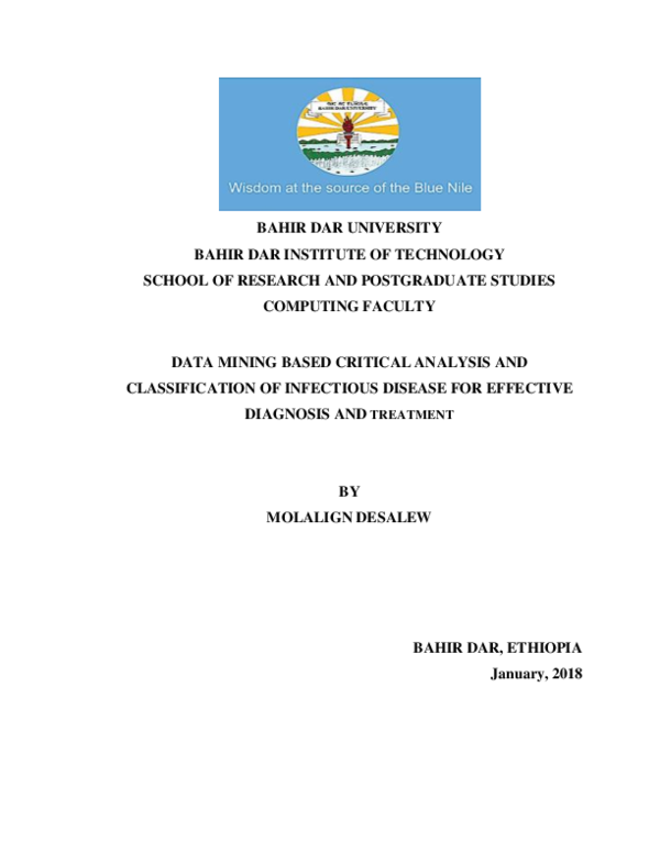 (PDF) Data Mining Based Critical Analysis and Classification of Infectious Disease for Effective ...