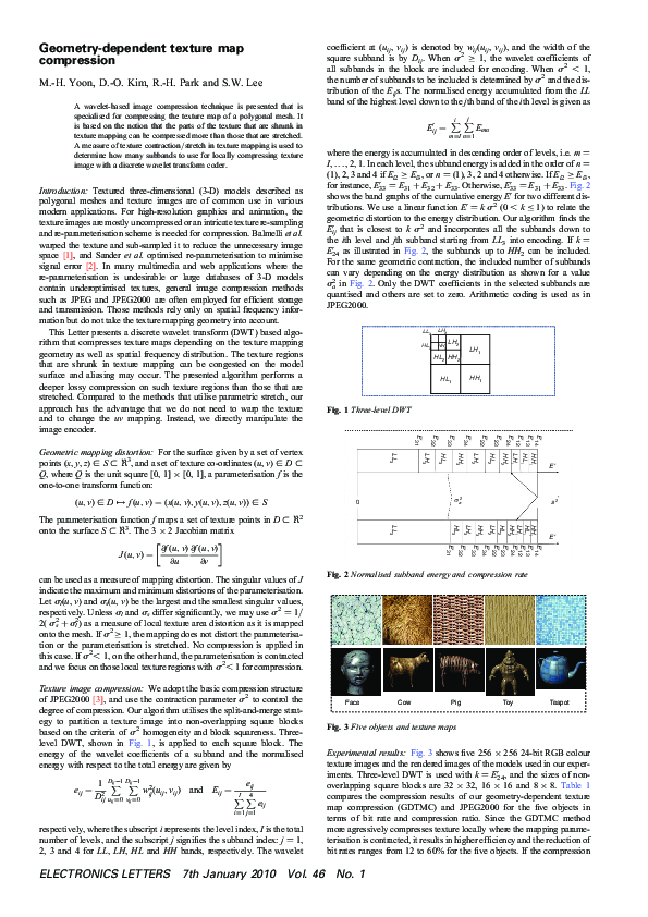 (PDF) Geometry-dependent texture map compression