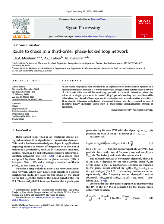 (PDF) Route to chaos in a third-order phase-locked loop network