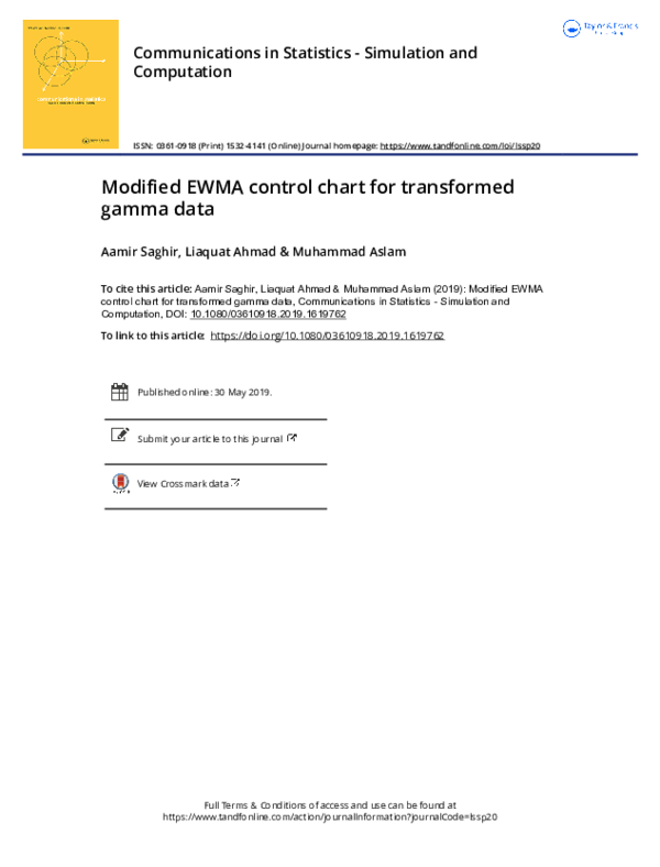 (PDF) Modified EWMA control chart for transformed gamma data