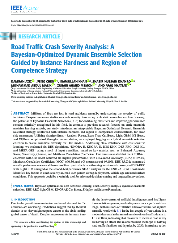 (PDF) Road Traffic Crash Severity Analysis: A Bayesian-Optimized Dynamic Ensemble Selection ...