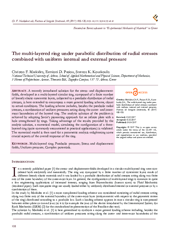 (PDF) The multi-layered ring under parabolic distribution of radial ...