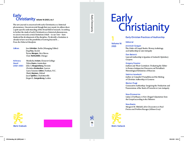 (PDF) Early Christian Practices of Authorship Editorial