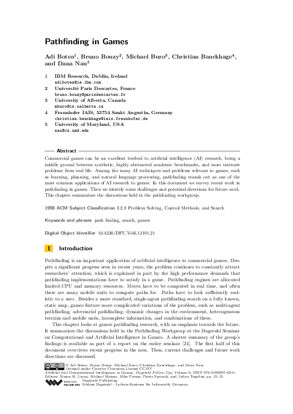 (PDF) Pathfinding in Games