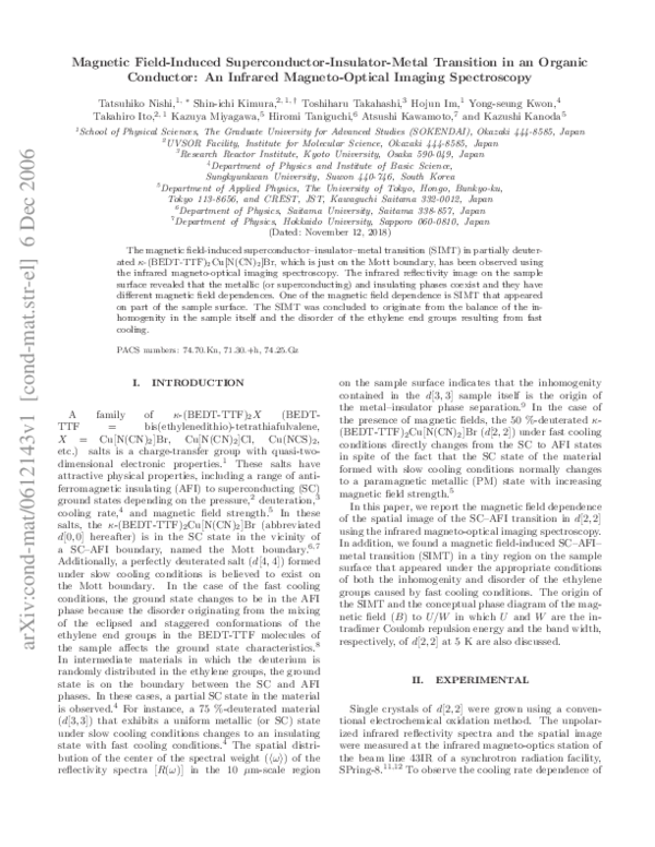 (PDF) Magnetic-field-induced superconductor-insulator-metal transition ...