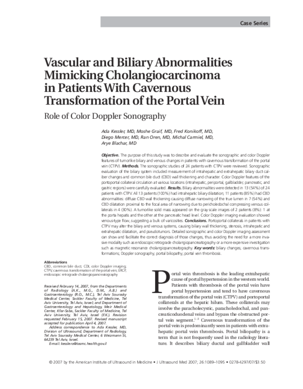 (PDF) Vascular and Biliary Abnormalities Mimicking Cholangiocarcinoma ...