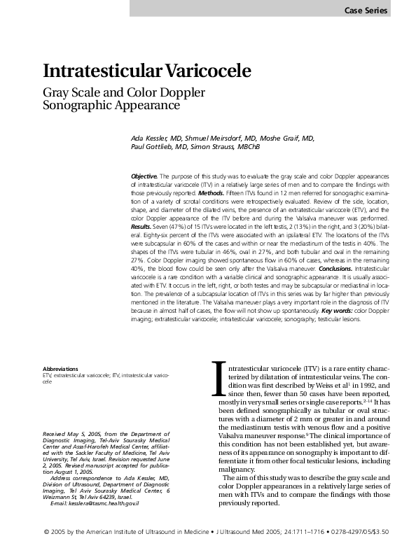 (PDF) Intratesticular Varicocele