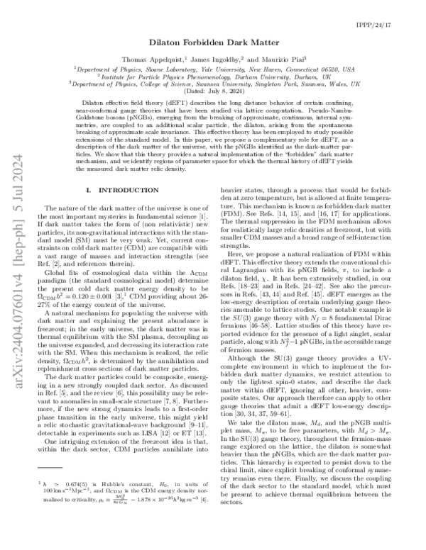 (PDF) Dilaton Forbidden Dark Matter
