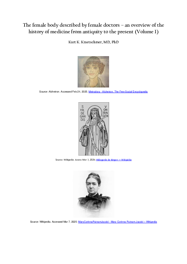 (PDF) The female body described by female doctors – an overview of the ...