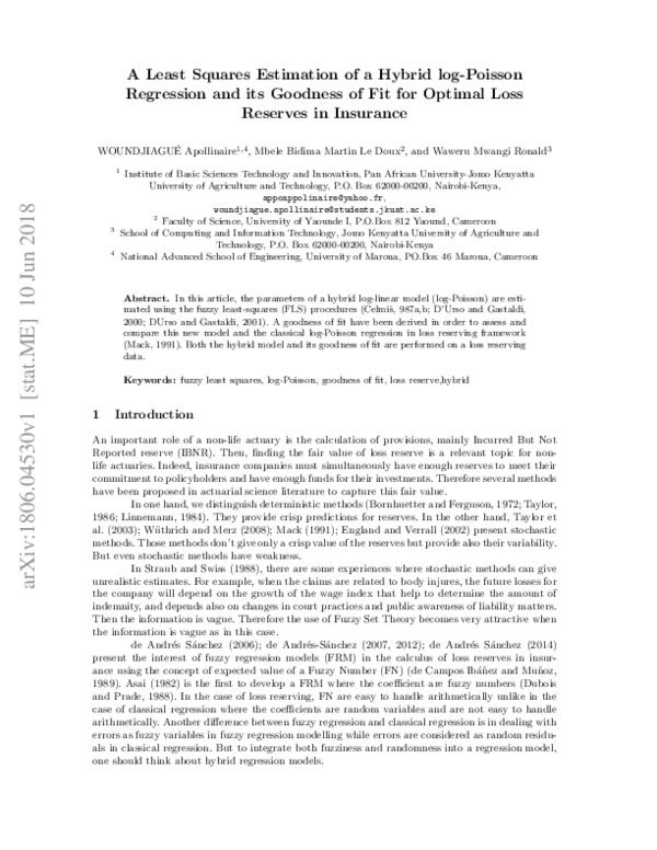 (PDF) A Least Squares Estimation of a Hybrid log-Poisson Regression and ...
