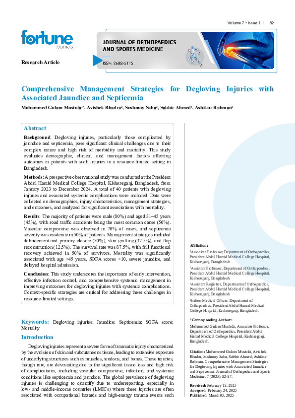 (PDF) Comprehensive Management Strategies for Degloving Injuries with Associated Jaundice and ...