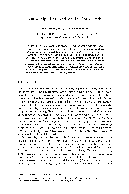 (PDF) Knowledge Perspectives in Data Grids