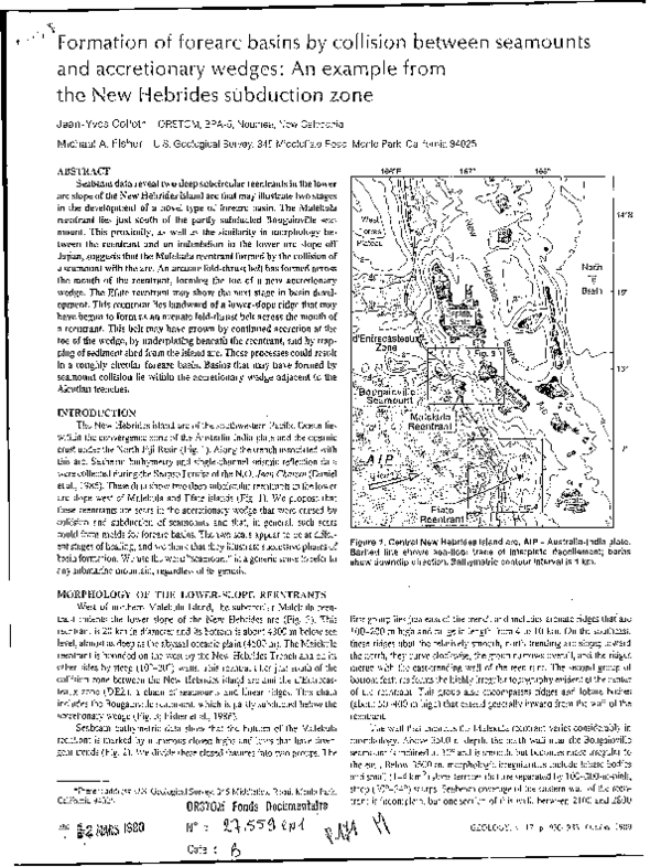 (PDF) Formation of forearc basins by collision between seamounts and ...