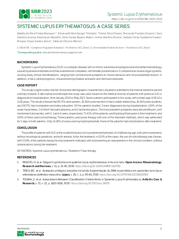 (PDF) Systemic Lupus Erythematosus: A Case Series