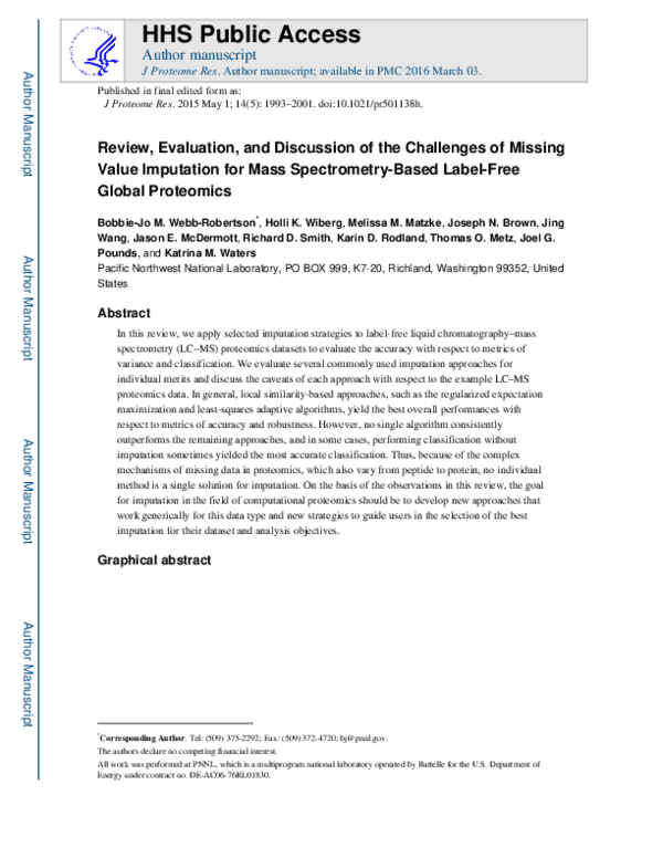 (PDF) A Review, Evaluation, and Discussion of the Challenges of Missing Value Imputation for ...
