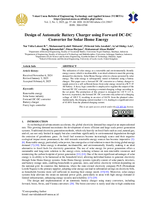 Pdf Design Of Automatic Battery Charger Using Forward Dc Dc Converter