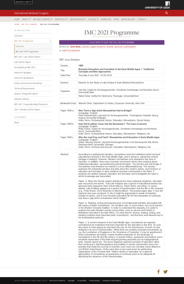 (PDF) Session: Monastic Education and Formation in the Early Middle ...