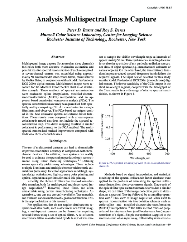 (PDF) Analysis Multispectral Image Capture