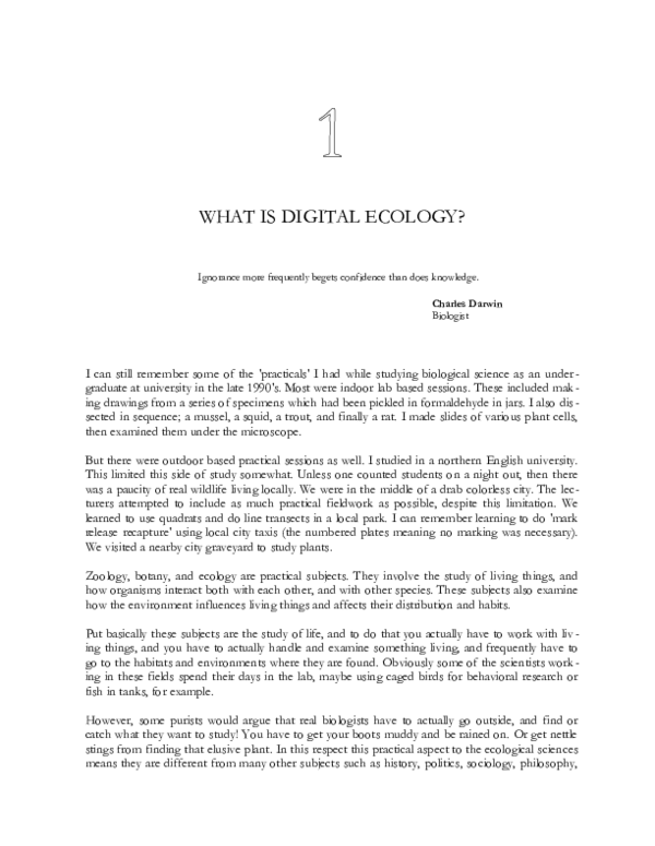 (PDF) What is Digital Ecology?