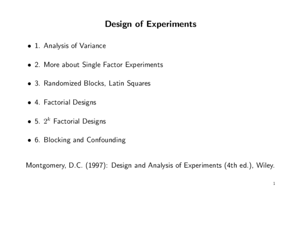 (PDF) Design of Experiments