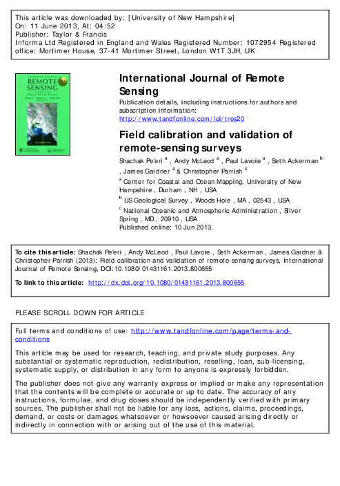 (PDF) Field calibration and validation of remote-sensing surveys