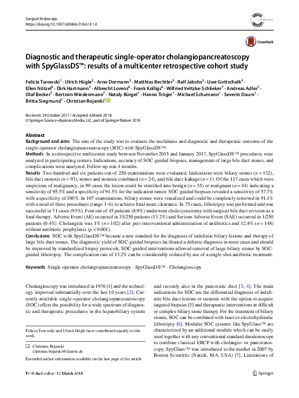 (PDF) Diagnostic and therapeutic single-operator ...
