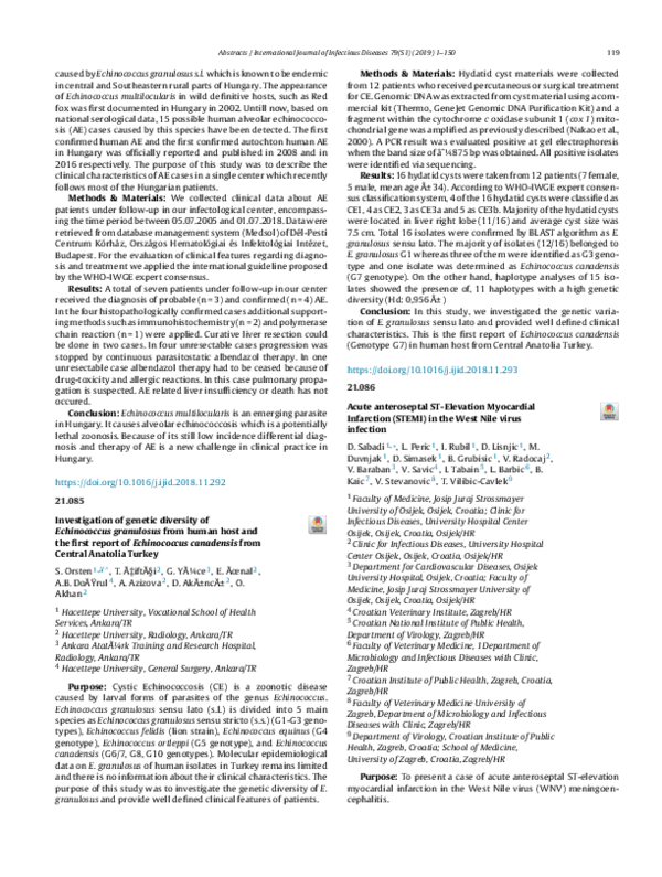 Investigation of genetic diversity of Echinococcus granulosus from human host and the first ...