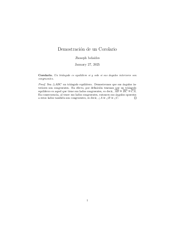 (PDF) Demostración de un Corolario