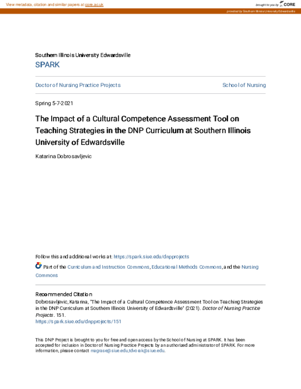 (PDF) The Impact of a Cultural Competence Assessment Tool on Teaching ...