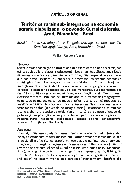 (PDF) Rural territories sub-integrated in the globalized agrarian ...