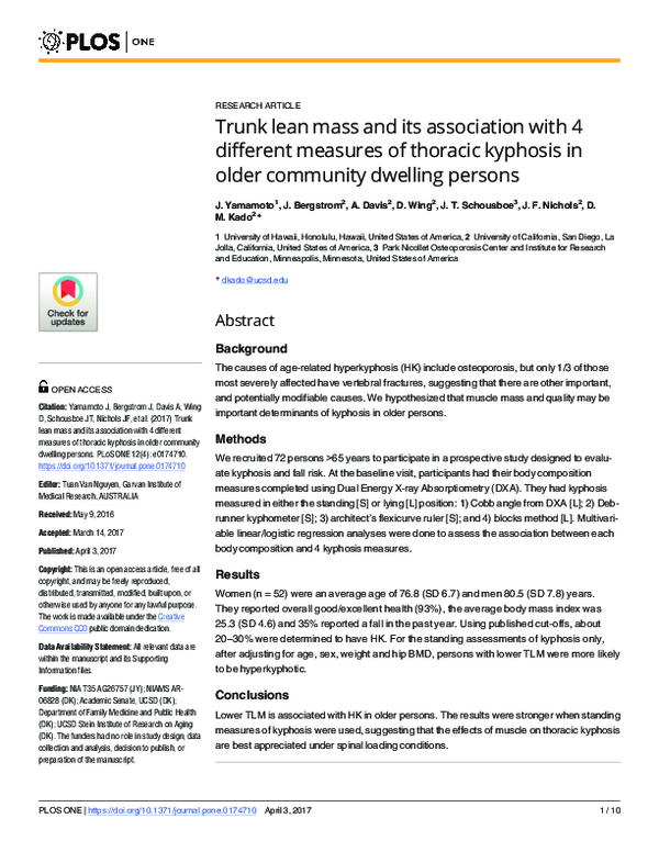 (PDF) Trunk lean mass and its association with 4 different measures of ...