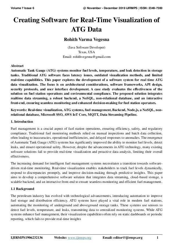 (PDF) Creating Software for Real-Time Visualization of ATG Data