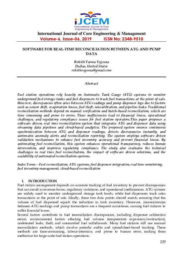 (PDF) SOFTWARE FOR REAL-TIME RECONCILIATION BETWEEN ATG AND PUMP DATA