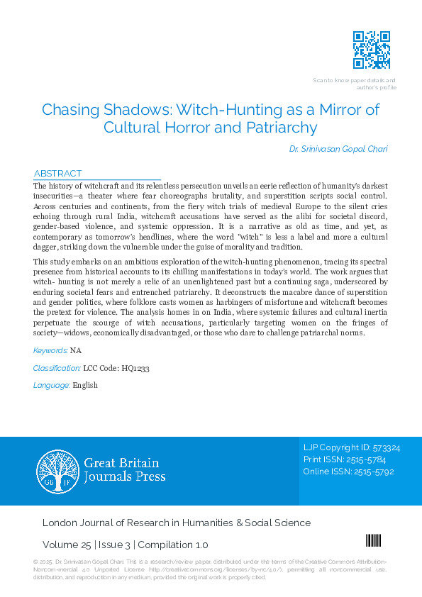 (PDF) Chasing Shadows: Witch-Hunting as a Mirror of Cultural Horror and ...