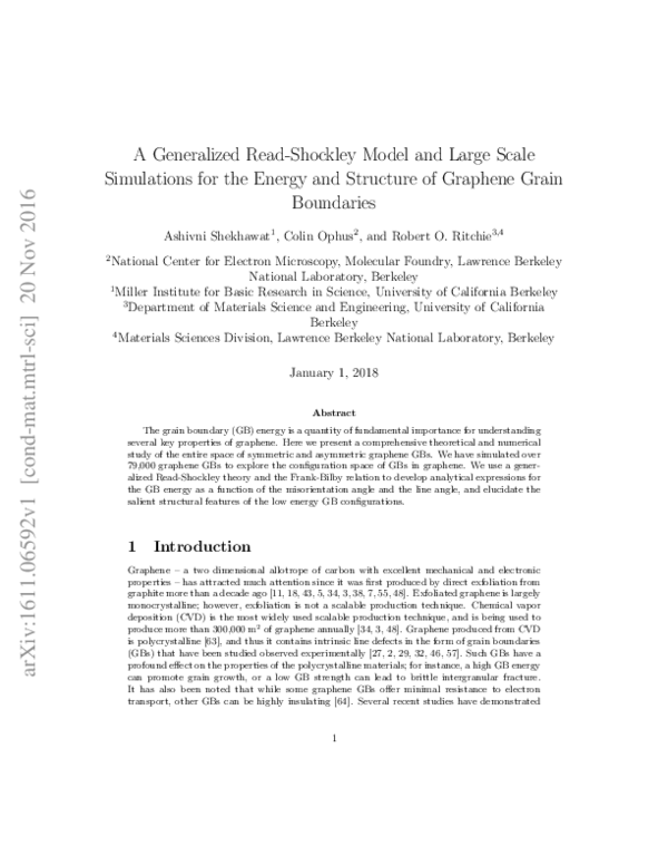 A generalized Read–Shockley model and large scale simulations for the ...